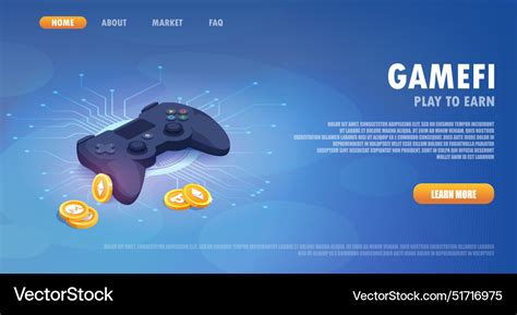 Gamefi Play To Earn Isometric Royalty Free Vector Image