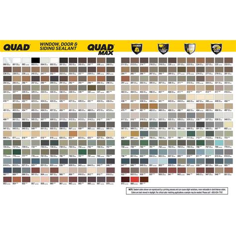 Quad Caulk Color Chart At Marjorie Lockett Blog
