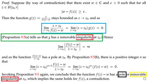 Complex Analysis Proof Of Casorati Weierstrass Mathematics Stack