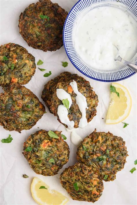 Spinach Fritters With Feta Yogurt Dip Real Greek Recipes