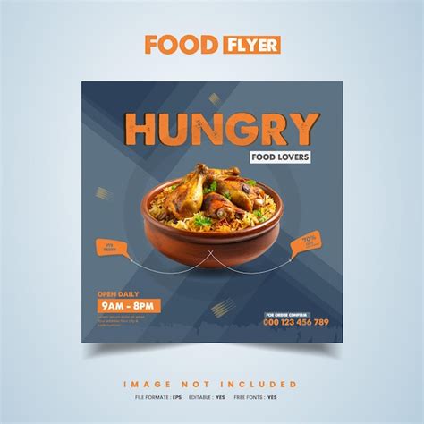 Premium Vector Food Flyer Social Media Food Flyer Design Template