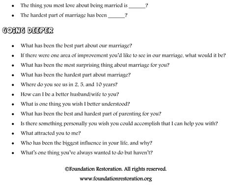 Conversation Starters For Couples Foundation Restoration
