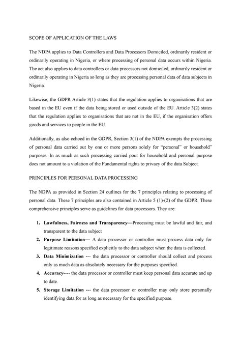Gdpr Vs Ndpa Copy Scope Of Application Of The Laws The Ndpa Applies