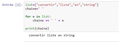 Python Transformer Une Liste En Chaine De Caractère String Et Inversement Tutoriel Python