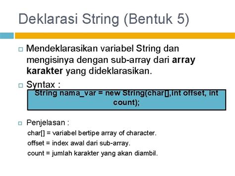 String Pemrograman Object Oriented Dengan Java Teknik Informatikaumm