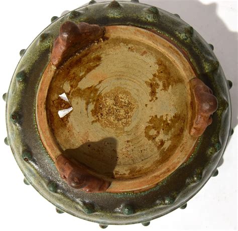 Lot A Celadon Glazed Narcissus Bowl The Rim Bordered By Evenly Spaced