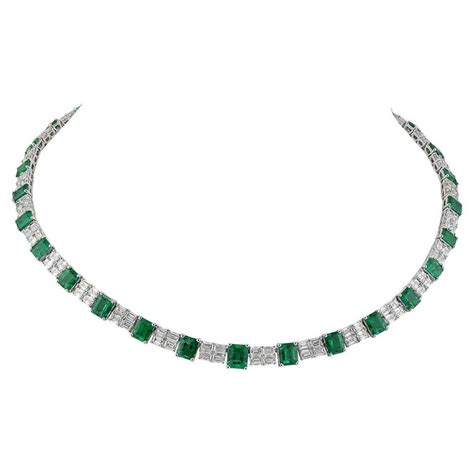 Bespoke 75 Carats Colombian Emeralds And Emerald Cut Diamond Platinum
