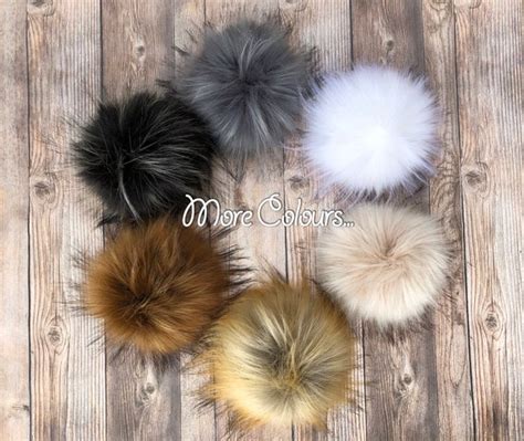 Large Faux Fur Pom Pom Raspberry With Black Tips Sewing And Fiber Craft