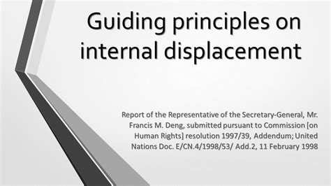 Guiding Principles On Internal Displacement Youtube