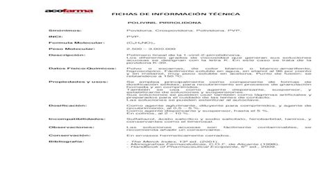 FICHAS DE INFORMACIÓN TÉCNICA - · PDF fileFICHAS DE INFORMACIÓN TÉCNICA ...