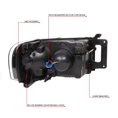 Dodge Ram Black Projector Headlights LED DRL Signals N A LWBV TopGearAutosport