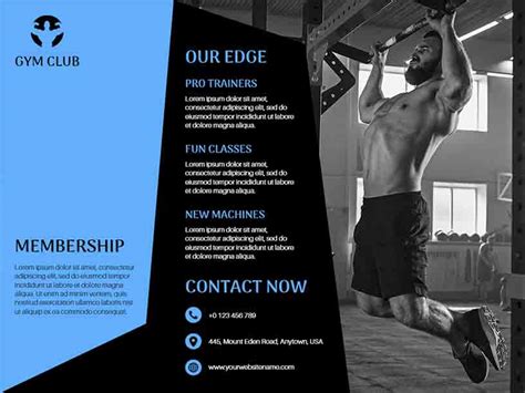 Gym Brochure Templates Free Customizable Downloadable