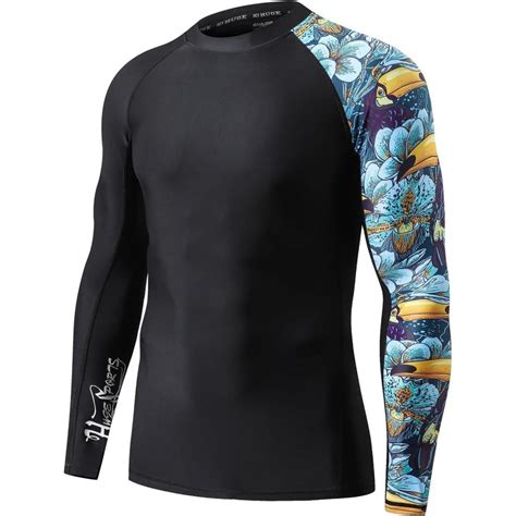 Huge Sports Mens Rash Guard Long Sleeves Upf 50 Uv Sun Protection