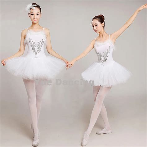 Classical Ballet Leotard Stage Performance For Girls Adults White Swan