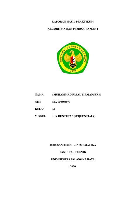 Laporan Hasil Praktikum Modul Laporan Hasil Praktikum Algoritma Dan