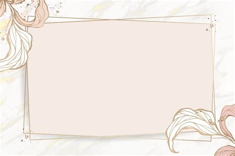 Premium Vector Rectangle Frame With Outline Leaves Decoration Vector