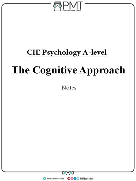 Intro Cognitive Approach Pdf Cognitive Behavioral Therapy Cognitive Psychology