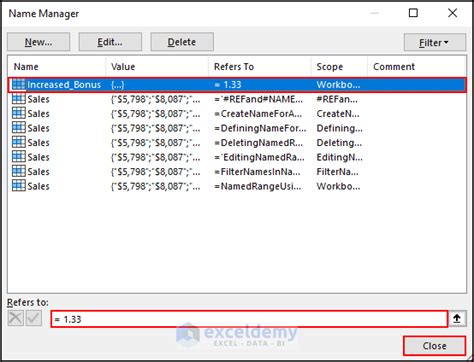 Name Manager In Excel Basic And Applications Exceldemy
