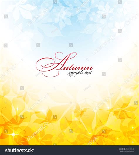 Fall Background Yellow Leaves Stock Vector Royalty Free 110278748