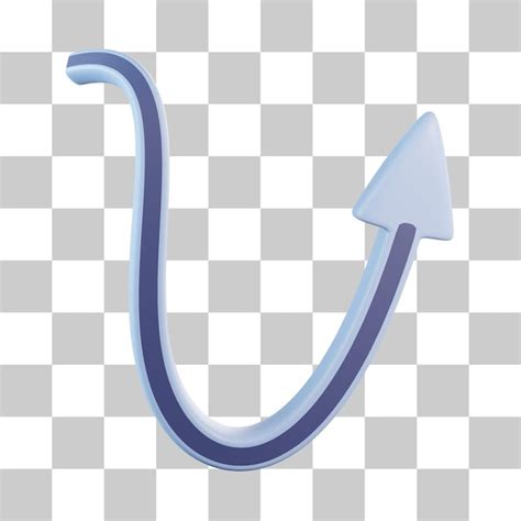 Premium Psd Curved Up Arrow 3d Icon