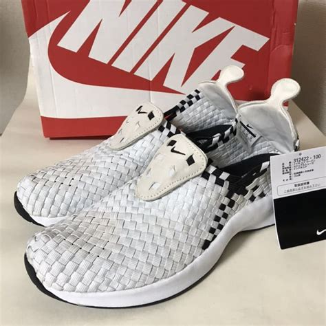 美品NIKEナイキAIRエアWOVEN編み込みUSAサイズ10白lo黒 ホワイト ブラック スリッポン サンダル ビンテージ マルチ