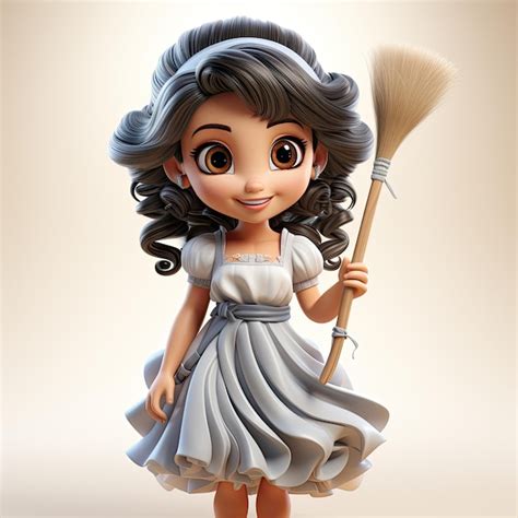 Premium Photo Cute Maid Character Illustration