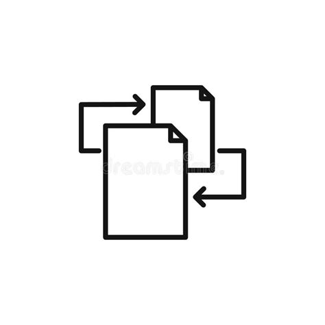 Duplicate Icon Thin Line Flat Illustration Stock Illustration Illustration Of Outline