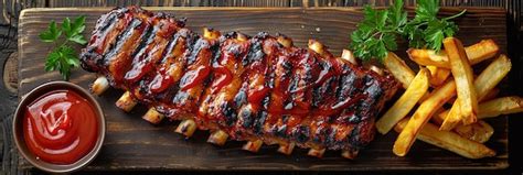 Premium Photo Cinematic Food Influencer Photo Of Grilled Spare Ribs
