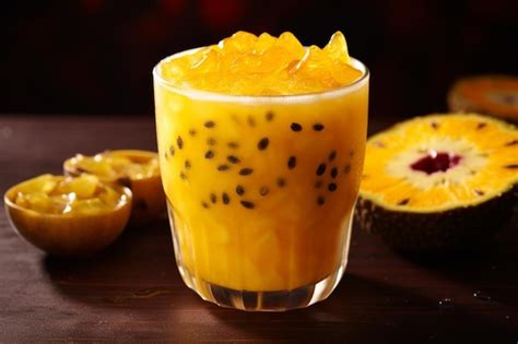 Tropical Pineapple Passion Fruit Cooler Premium Ai Generated Image
