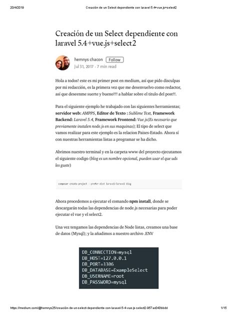 creación de un select dependiente con laravel 5 4 vue js select2