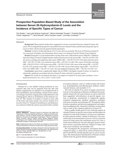 Pdf Prospective Population Based Study Of The Association Between