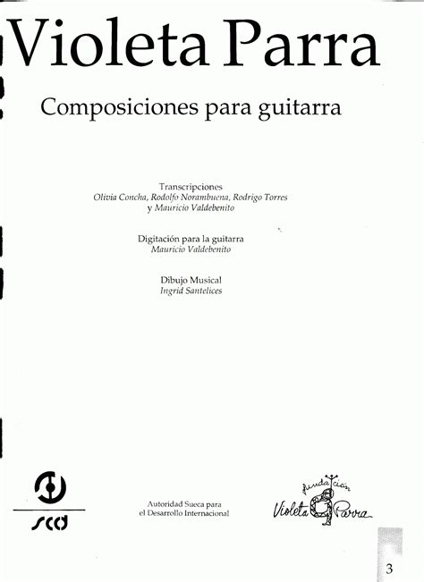 webstore libros técnicos Violeta Parra Composiciones para Guitarra Partituras
