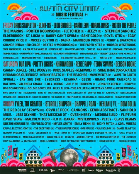 Update Acl Music Festival 2024 Returns In October－lineup Timetable