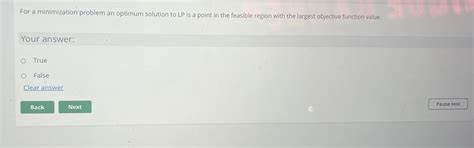 Solved For A Minimization Problem An Optimum Solution To Lp