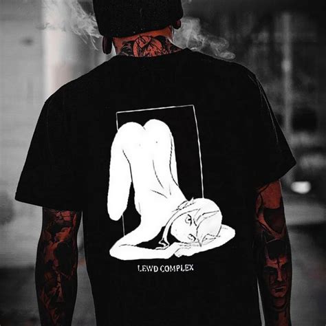 LEWD COMPLEX Naked Lady Black Print T Shirt