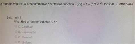 Solved A Random Variable X Has Cumulative Distribution