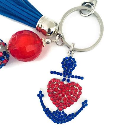 Anchor Key Chain Nautical Key Chain Beach House T Etsy