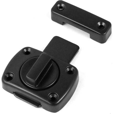 Lot de 2 loquets rotatifs pour porte Sécurité loquet verrous Noir