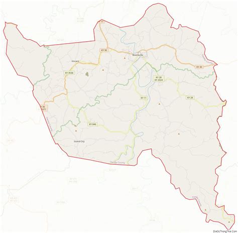 Map Of Owsley County Kentucky