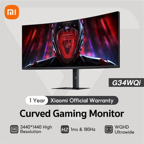 【global Version】xiaomi Redmi G34wqi Curved Gaming Monitor 34inch 1ms
