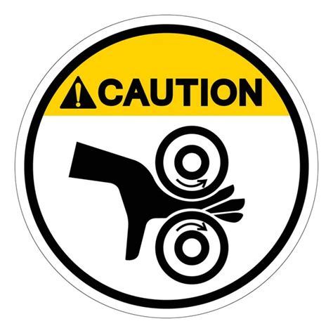 Caution Moving Machinery Symbol Sign Vector Illustration Isolate White Background Stock Vector