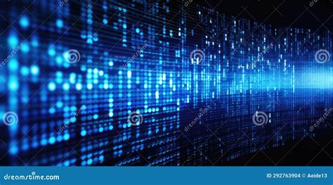 blue computer binary data on a screen concept art software technology communication through the