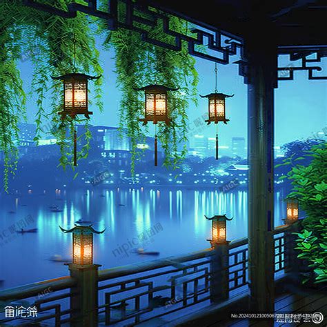 Ai创作图江南园林灯挂灯 古典亭子夜景 亭台水榭夜景 古典长廊灯笼 古风庭院灯 中式长廊夜景 水榭亭台夜景 中式园林夜景 古莲花池长廊宫灯 古风景观装饰灯 中式灯场景 中国风夜景 中式庭院夜景