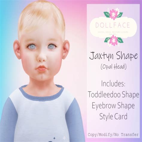Second Life Marketplace { Dollface } Jaxtyn Shape Opal Head