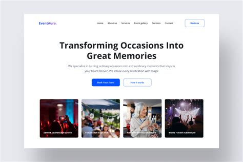 Free Event Planner Website Template Design