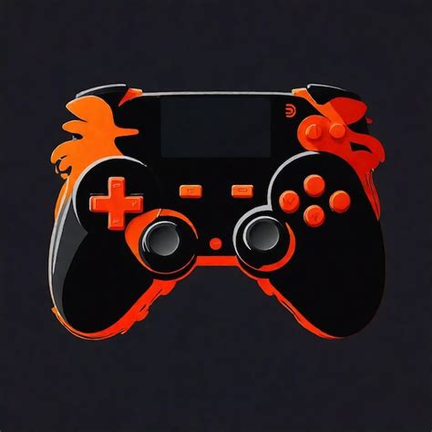 Premium Photo A Black Controller With Orange And Black On It
