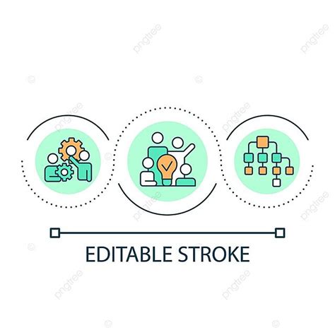 Build Productive Team Loop Concept Icon Planning Skill Line Vector