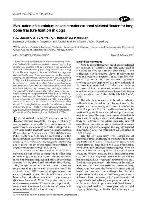 Pdf Evaluation Of Aluminium Based Circular External Skeletal Fixator For Long Bone Fracture