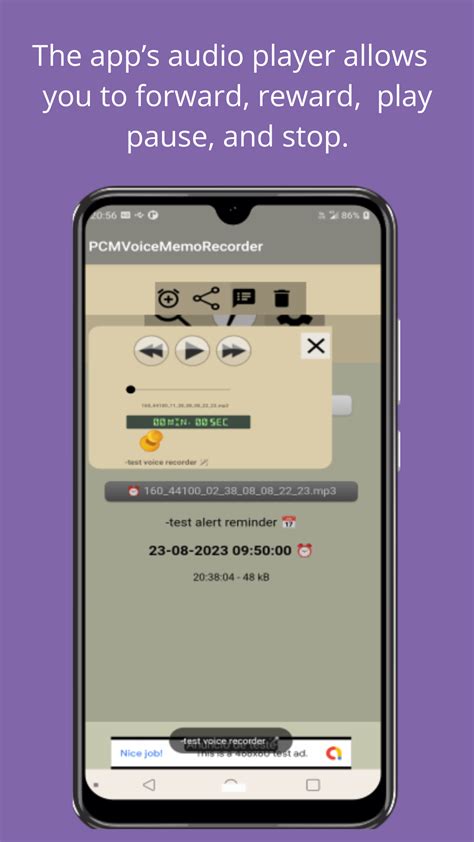 Pcm Voice Memo Recorder Is A Two In One Application Mp3 Audio Recorder Stereo And Reminder With