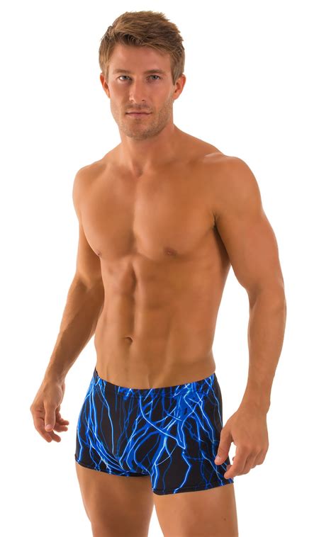 Mens Square Cut Swim Trunks Print Skinzwear